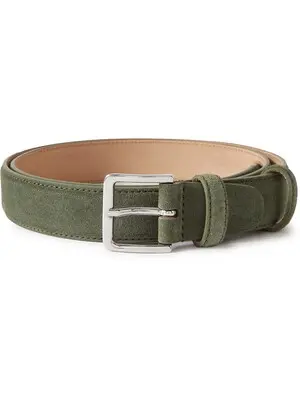 Mr P. 3cm Suede Belt - Green