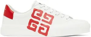 Givenchy Givenchy White & Red City Sport 4G Sneakers 112 White/red