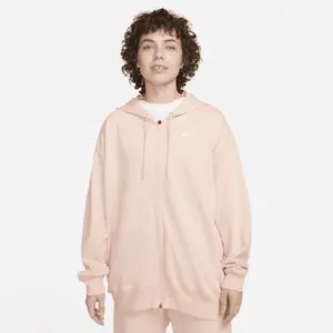 Nike Sportswear Oversized Jersey Full-zip Hoodie Pink