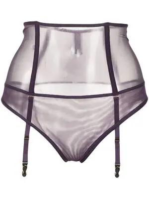 MAISON CLOSE L'amoureuse High-waisted Suspender Briefs - Purple