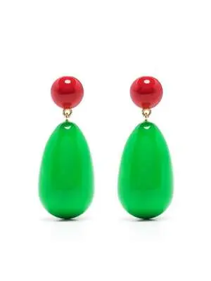 ESHVI Two-tone Drop Earrings - Green