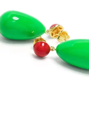 ESHVI Two-tone Drop Earrings - Green