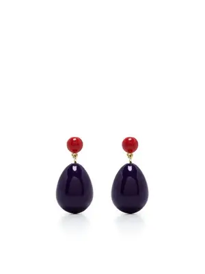 ESHVI Two-tone Drop Earrings - Purple