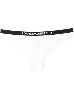 Karl Lagerfeld Logo-waisted Bikini Brief - White