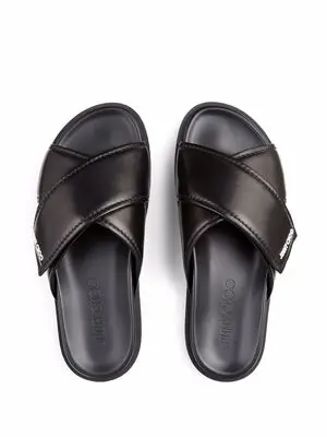 JIMMY CHOO Joel Crossover-strap Leather Sandals