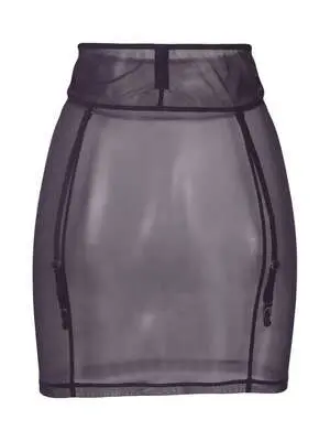 MAISON CLOSE Sheer-mesh Waspie Corset - Purple
