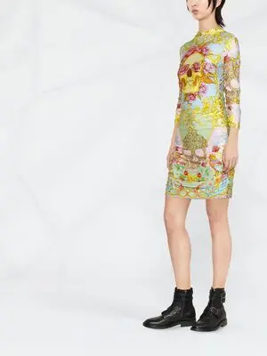 Philipp Plein Baroque Printed Minidress