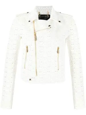 Philipp Plein Sangallo Leather Biker Jacket