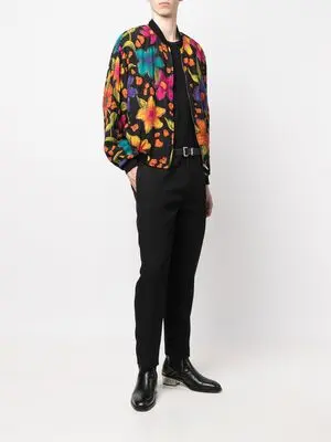Saint Laurent Floral-print Bomber Jacket