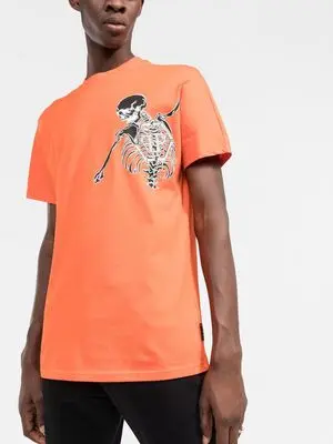 Philipp Plein Skeleton-print T-shirt - Orange