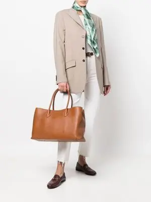 ASPINAL OF LONDON Logo-print Leather Tote Bag - Brown