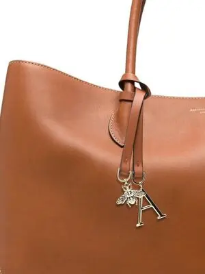ASPINAL OF LONDON Logo-print Leather Tote Bag - Brown
