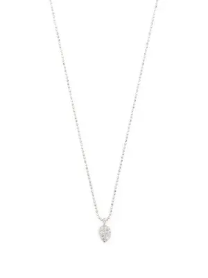 ANITA KO 18kt White Gold Diamond Palm Leaf Pendant Necklace - Silver