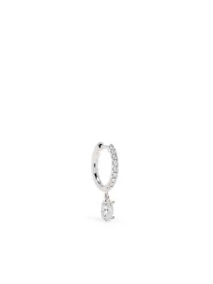 ANITA KO 18kt White Gold Diamond Drop Hoop Earring - Silver