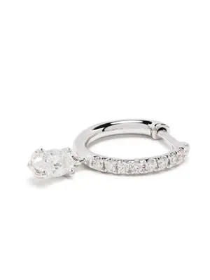 ANITA KO 18kt White Gold Diamond Drop Hoop Earring