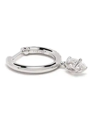 ANITA KO 18kt White Gold Diamond Drop Hoop Earring