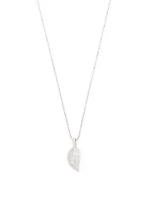 ANITA KO 18kt White Gold Diamond Palm Leaf Necklace - Silver