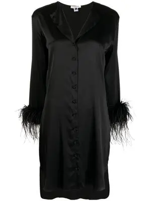 GILDA & PEARL Camille Feather-trim Shirt Dress