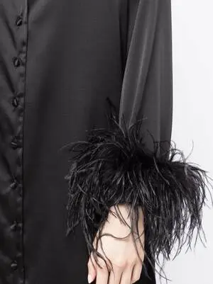 GILDA & PEARL Camille Feather-trim Shirt Dress