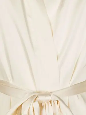 GILDA & PEARL Celeste Feather-trim Silk Robe