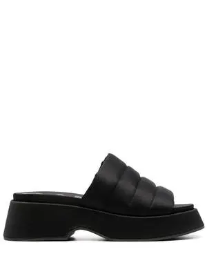 GANNI Quilted Platform Mules - Black
