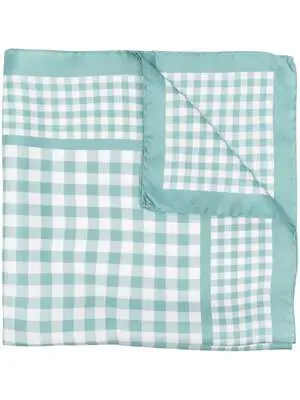 Woolrich Gingham Silk Scarf - Blue