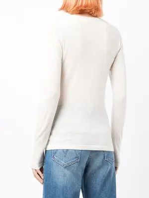 N.peal Round Neck Knit Jumper - White