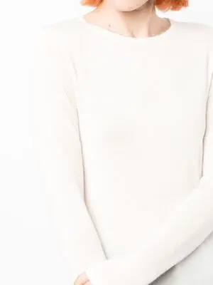 N.peal Round Neck Knit Jumper - White