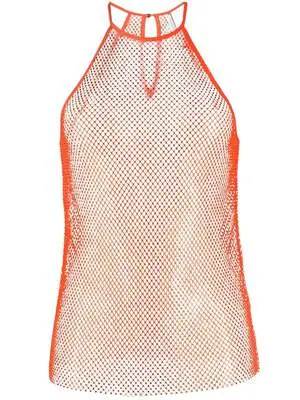 Patrizia Pepe Rhinestone Mesh Top