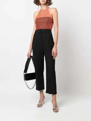 Patrizia Pepe Rhinestone Mesh Top