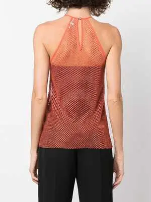 Patrizia Pepe Rhinestone Mesh Top