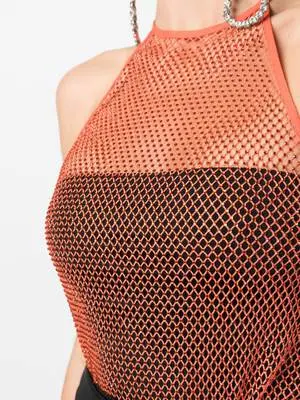 Patrizia Pepe Rhinestone Mesh Top