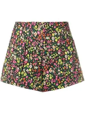 Philosophy Di Lorenzo Serafini Floral Print High-waisted Shorts - Black