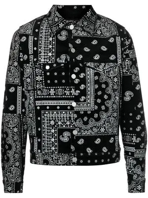 PURPLE BRAND Paisley-print Shirt Jacket - Black