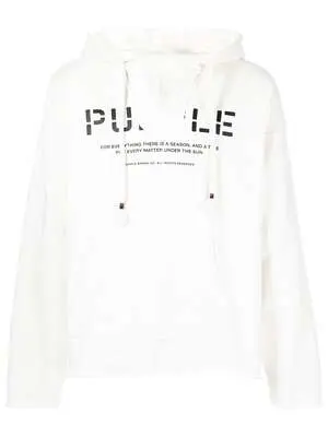 PURPLE BRAND Graphic Print Hoodie - White