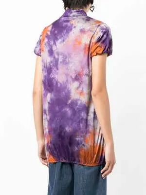 STAIN SHADE Tie-dye Print Polo Top