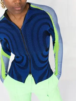 PAOLINA RUSSO Vortex Knit Jacket - Blue