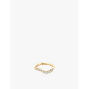 ASTRID & MIYU Wave Cubic Zirconia Ring - Gold