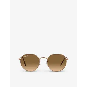 Ray-ban Jack Hexagonal Sunglasses - Gold