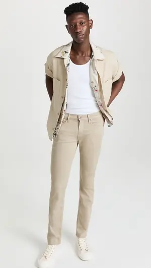Paige Federal Transcend Slim Straight Jeans - Toasted Almond