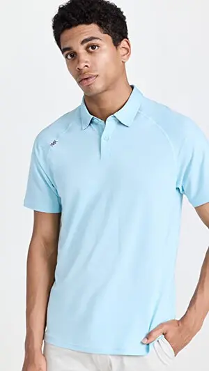 RHONE Delta Pique Polo Cool Blue