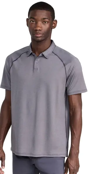 RHONE Delta Pique Polo Nightshade/quicksilver Gray