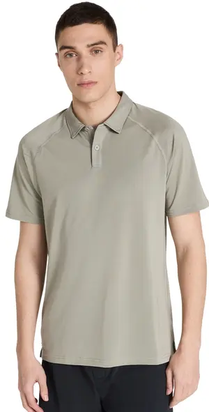 RHONE Delta Pique Polo Sage Green