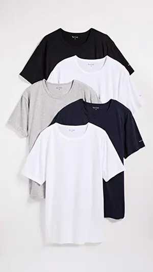 Paul Smith Cotton Logo Lounge 3 Pack T-shirts Black/white/grey/navy/white