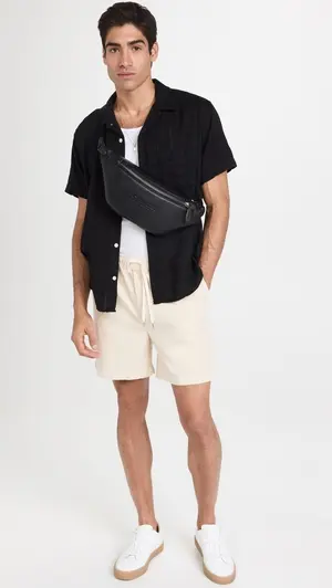 CORRIDOR Striped Seersucker Shirt - Black
