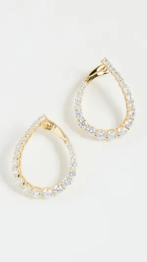 Shashi Pave Twist Hoop Earrings