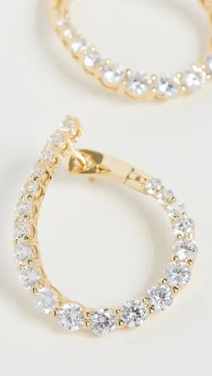 Shashi Pave Twist Hoop Earrings
