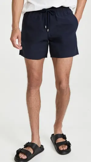 Vilebrequin Solid Moorea Swim Trunks - Navy