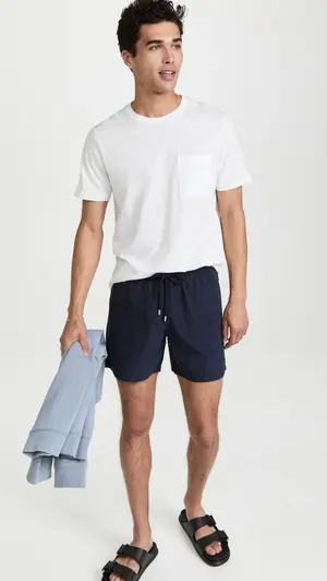 Vilebrequin Solid Moorea Swim Trunks - Navy