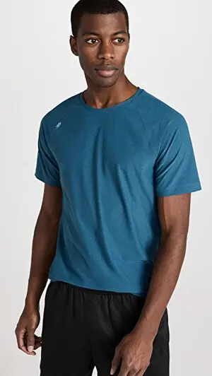 RHONE Reign Short Sleeve Tee Blue Spruce Heather